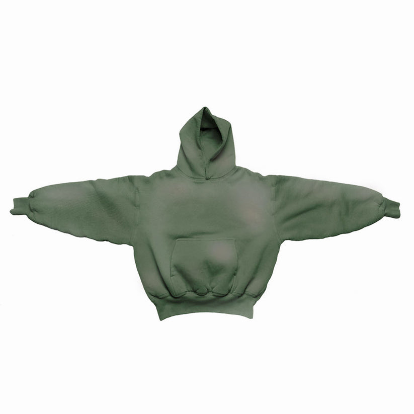 1800 GSM 'Washed Midnight Green' Hoodie with CRDLCK™ – Humane Blanks